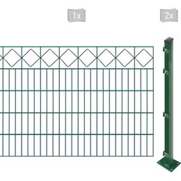 Arvotec Doppelstabmattenzaun &raquo;EASY 100 zum Aufschrauben "Karo" mit Zierleiste&laquo; Zaunh&ouml;he 100 cm, Zaunl&auml;nge 2 - 60 m gr&uuml;n Kunststoff, Stahl H/L: 100cm x 2m, 