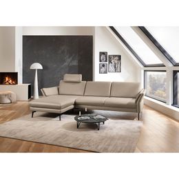 Die PlanBar Ecksofa &raquo;PN-EM23050, L-Form, Breite 289 cm, Leder, bis 120 kg belastbar&laquo; Optional mit Echtleder-R&uuml;cken, Kopfst&uuml;tze, Sitz- und 