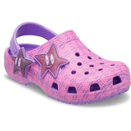 Crocs M&auml;dchen Clog &raquo;Classic Plaid and Stars Clog T&laquo; Schlupfschuh, Hausschuh mit schwenkbarem Fersenriemen pink 24