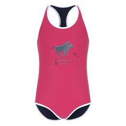 POLO SYLT Badeanzug M&auml;dchen Gr&ouml;&szlig;e 110/116 marine / himbeer