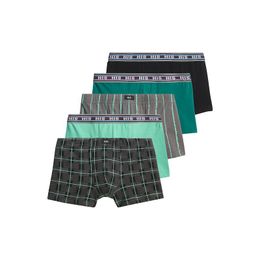 H.I.S. H.I.S Kinder Boxer &raquo;Boxershorts f&uuml;r Jungen&laquo; Packung, 5 Stk. unifarben, gestreift, kariert, mit Logobund, Baumwollmischung bunt 122/128, 5 Stk.