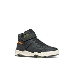 Geox Jungen Sneaker &raquo;J PERTH BOY&laquo; Freizeitschuh mit Kontrastbes&auml;tzen, Gummizug und Klettriemchen schwarz 37