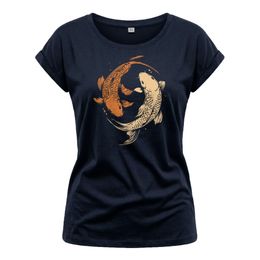 MAKAYA Shirt 'YinYangKois' female size M Blue