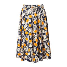 Ulla Popken Midirock Damen Gr&ouml;&szlig;e 58/60 marine / gelb / wei&szlig;