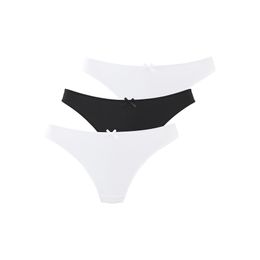 Petite Fleur By Lascana String Damen Gr&ouml;&szlig;e XS/S schwarz / wei&szlig;