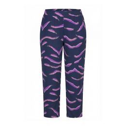 Ulla Popken Pants 'Siena' female size 50/52 marine blue / mottled purple