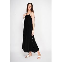 Le Jardin du Lin Leinen-Kleid in Schwarz - 57% | Gr&ouml;&szlig;e 36 | Damen-kleider