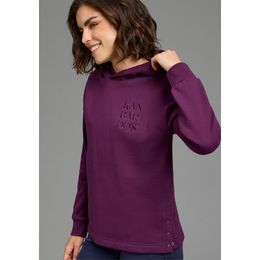 Kangaroos Damen Kangaroos Kapuzensweatshirt, mit Rippb&uuml;ndchen an &Auml;rmeln und Saum, l&auml;ssig geschnitten, h&uuml;ftbedeckend lila 36/38