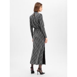 YAS Kleid 'Yen' Damen Gr&ouml;&szlig;e 34 grau / anthrazit / schwarz