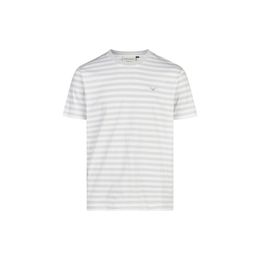 Cleptomanicx T-Shirt 'Ligull Stripe' Herren Gr&ouml;&szlig;e XL hellgrau / wei&szlig;