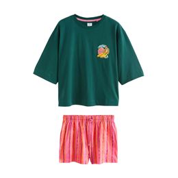 next Shorty Damen Gr&ouml;&szlig;e 6XL/7XL gelb / dunkelgr&uuml;n / hummer / hellpink Sommerkleid
