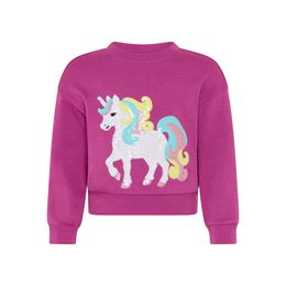 Kidsworld Sweatshirt M&auml;dchen Gr&ouml;&szlig;e 116/122 aqua / gelb / magenta / wei&szlig;