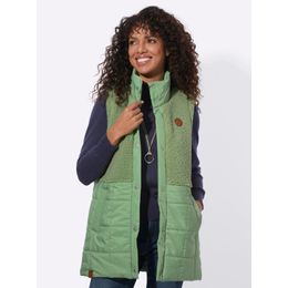 WITT Damen Longweste in Teddy- und Steppqualit&auml;t, eucalyptus, Gr&ouml;&szlig;e 46