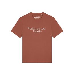 Watapparel Shirt 'Fr&uuml;her War Mehr Lametta' male size XS Auburn / White
