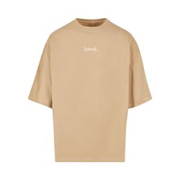 Merchcode T-Shirt 'Love' Herren Gr&ouml;&szlig;e L dunkelbeige / wei&szlig;
