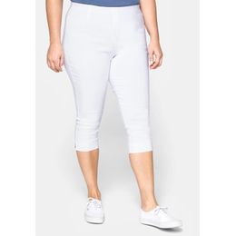 sheego Damen Caprihose mit Schlupfbund, aus Bengalin, wei&szlig;, Gr&ouml;&szlig;e 42