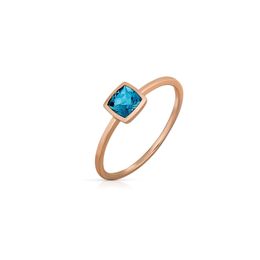 OROLINO Ring Damen Gr&ouml;&szlig;e 52 blau / rosegold