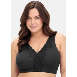 sheego Gro&szlig;e Gr&ouml;&szlig;en B&uuml;gelloser BH in Bustier-Form, mit Spitzenborte, marine, Gr&ouml;&szlig;e 110B - Damen