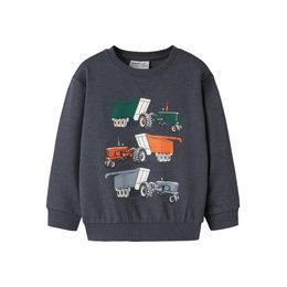 name it Sweatshirt 'NMMVIMO' Jungen Gr&ouml;&szlig;e 110 nachtblau / grau / tanne / hummer