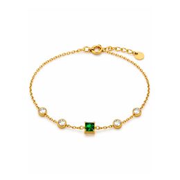 Pure Schmuck Armband 'Garden Grace Armband | Bridgerton' Damen Gr&ouml;&szlig;e 17 / 20 cm dunkelgr&uuml;n