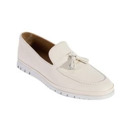Desa Moccasins 'DESA Herren-Lederslipper mit Quasten' male size 43 White