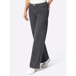 Heine Damen 5-Pocket-Jeans, Grau, Gr. 46, Basic Hosen & Jeans, Material: Baumwolle