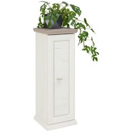 Hom&acute;in Hom`in Blumenst&auml;nder, Grau, Wei&szlig;, Holzwerkstoff, 30x85x30 cm, Wohnzimmer, Wohnzimmertische, Blumenst&auml;nder