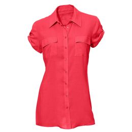 Heine Witt Damen Kurzarm-Bluse im Viskose-Mix, erdbeere, Gr&ouml;&szlig;e 46