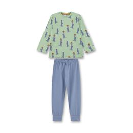 Sanetta Schlafanzug 'Erdm&auml;nnchen' Jungen Gr&ouml;&szlig;e 128 taubenblau / hellgr&uuml;n