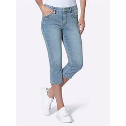 Heine Damen Caprijeans, Blau, Gr. 36, Kurze Jeans, Material: Baumwolle