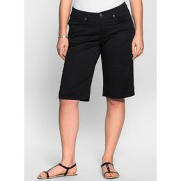 sheego Damen Bermudas, Schwarz, Gr. 50, Shorts, Material: Baumwolle