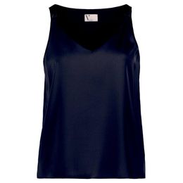 Vera Mont Satin-Bluse mit V-Ausschnitt in Night Sky | Gr.: 34