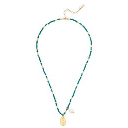 Yokoamii Kette Damen Gr&ouml;&szlig;e One Size goldgelb / gr&uuml;n