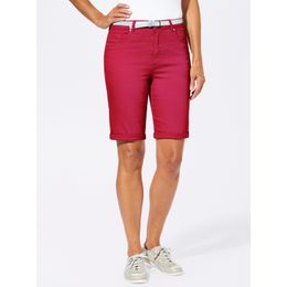 WITT Damen Jeansbermudas mit Gratis-G&uuml;rtel, rot, Gr&ouml;&szlig;e 36