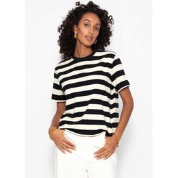 SASSYCLASSY T-Shirt mit Blockstreifen in Schwarz | Gr.: L