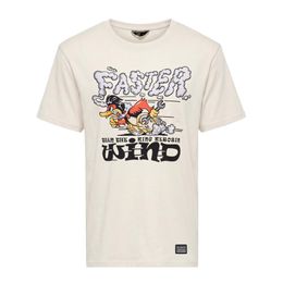 King Kerosin Shirt 'Faster Then The Wind' male size L Off white