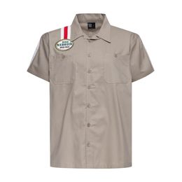 King Kerosin Button Up Shirt 'Fast As Fuck' male size 5XL Sand