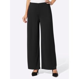 Heine Damen Palazzohose, Schwarz, Gr. 20, Weite Hosen, Material: Polyester