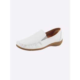 Loretta Damen Slipper mit Gummizug, wei&szlig;, Gr&ouml;&szlig;e 41