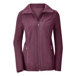 WITT Damen Fleecejacke mit gesteppten Web-Eins&auml;tzen, bordeaux, Gr&ouml;&szlig;e 48