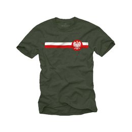 Makaya Shirt 'Polen Wappen' Herren Gr&ouml;&szlig;e S gr&uuml;n