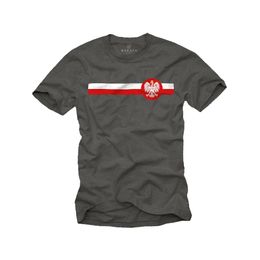 Makaya Shirt 'Polen Wappen' Herren Gr&ouml;&szlig;e 4XL grau