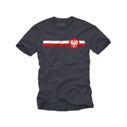Makaya Shirt 'Polen Wappen' Herren Gr&ouml;&szlig;e M basaltgrau