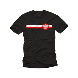 Makaya Shirt 'Polen Wappen' Herren Gr&ouml;&szlig;e M schwarz