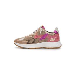 Floris van Bommel Sneaker 'Daysi 05' Damen Gr&ouml;&szlig;e 43 hellbraun / bronze / neonlila / himbeer Sommerschuhe