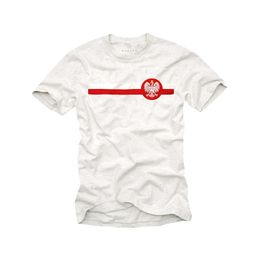 Makaya Shirt 'Polen Wappen' Herren Gr&ouml;&szlig;e 4XL wei&szlig;