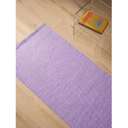 benuta Pop Baumwollteppich Joy Lila 70x200 cm - Moderner Kurzflor-Teppich f&uuml;r Wohnzimmer