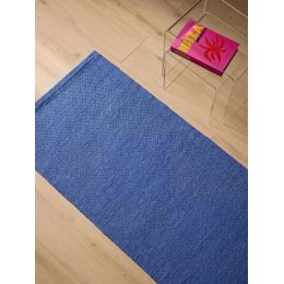 benuta Pop Baumwollteppich Joy Dunkelblau 70x200 cm - Moderner Kurzflor-Teppich f&uuml;r Wohnzimmer