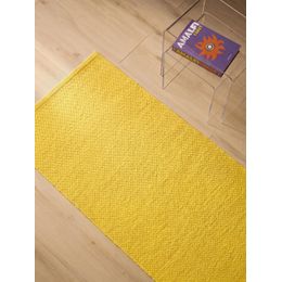 benuta Pop Baumwollteppich Joy Gelb 70x200 cm - Moderner Kurzflor-Teppich f&uuml;r Wohnzimmer