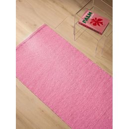 benuta Pop Baumwollteppich Joy Rosa 70x200 cm - Moderner Kurzflor-Teppich f&uuml;r Wohnzimmer